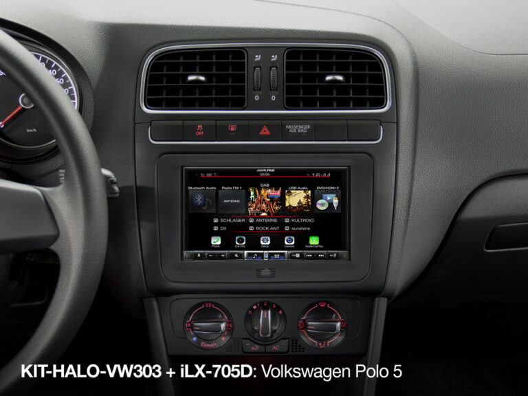 Alpine KIT-HALO-VW303 1-DIN Alpine Halo und 2-DIN Einbauset mit CAN zu ...